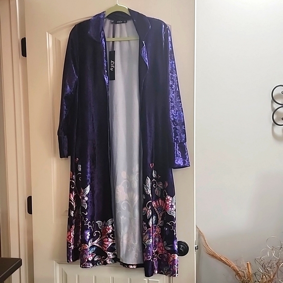 Lily | Jackets & Coats | Lily Velvet Duster With Flower Prints Super ...
